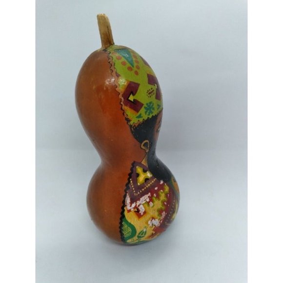 Handmade | Art | Vintage Painted Gourd Turkish Man Folk Art Gourd ...